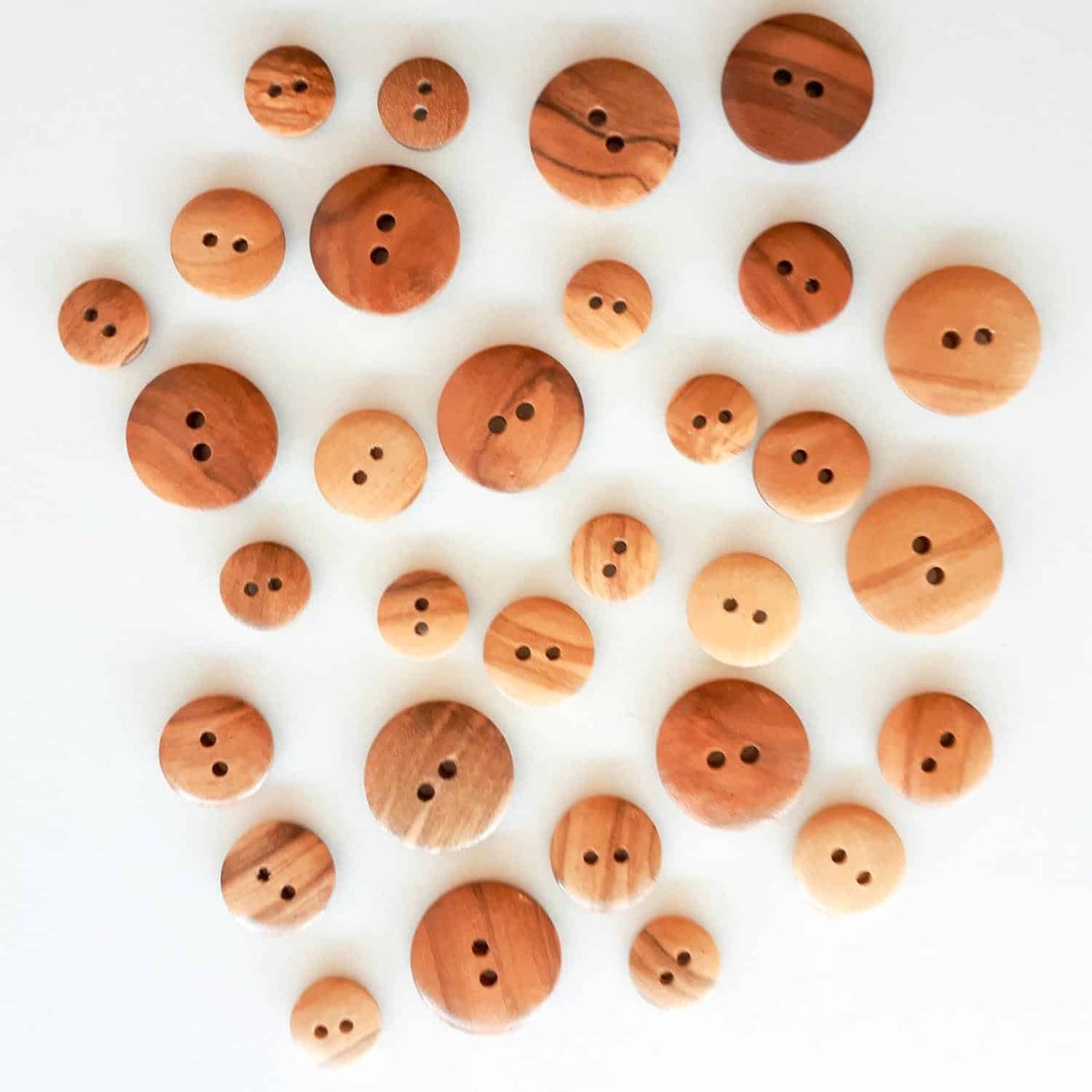 Olive Wood Buttons - Set of 10 - Etsy