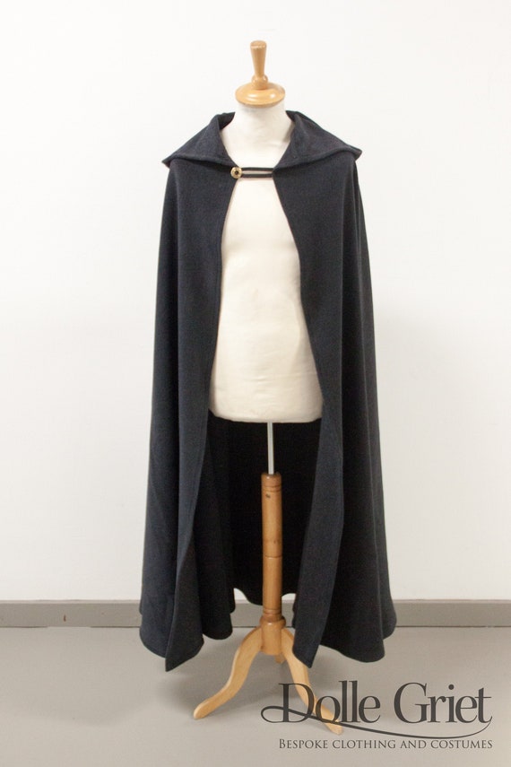 Charcoal Grey Cloak 70% Wool Warm and Ready to Ship | Etsy