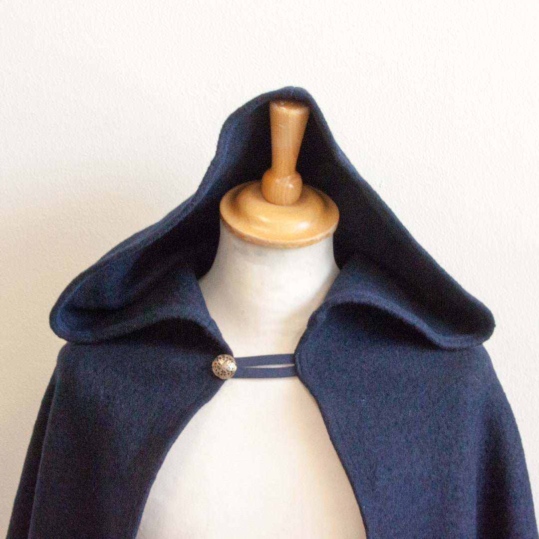 100% Wool Cloak in Navy Blue-- Warm and Ready to Ship! - Etsy