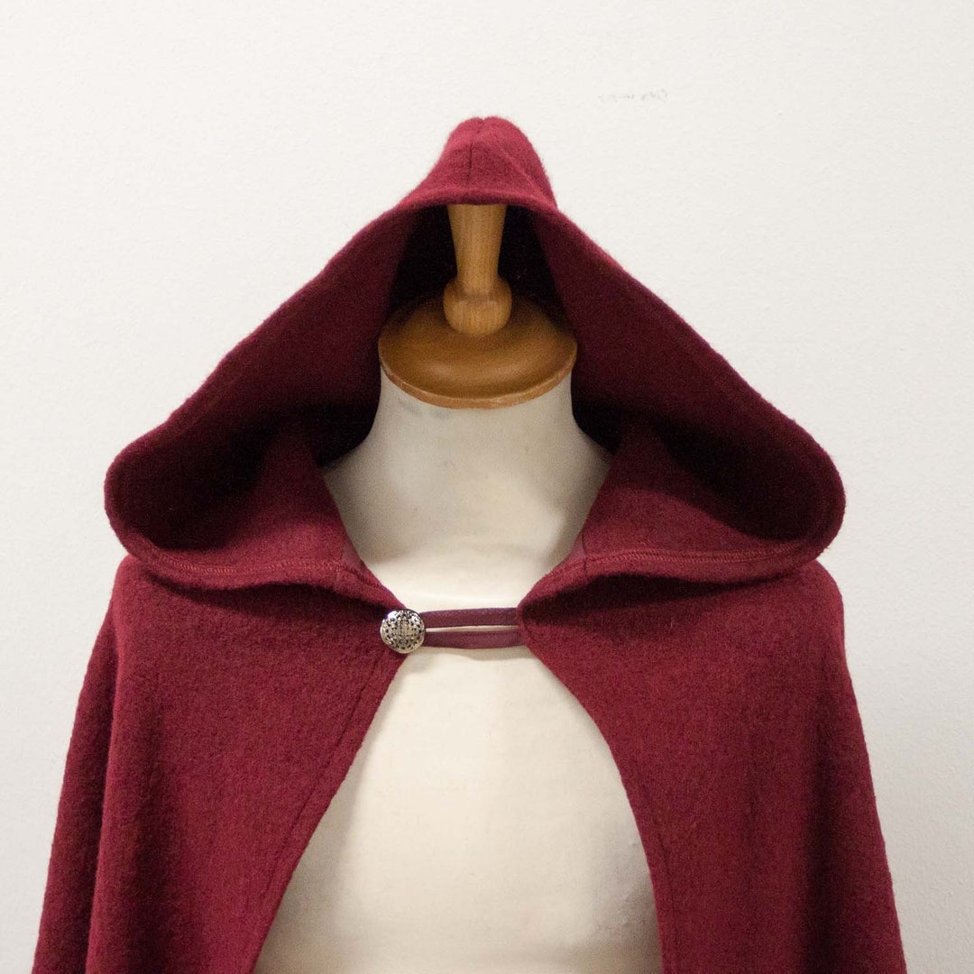 100% Wool Cloak in Burgundy - Etsy