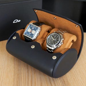 Travel Watch Case for 2 Watches - Storage Watch Box With Stand Function ...