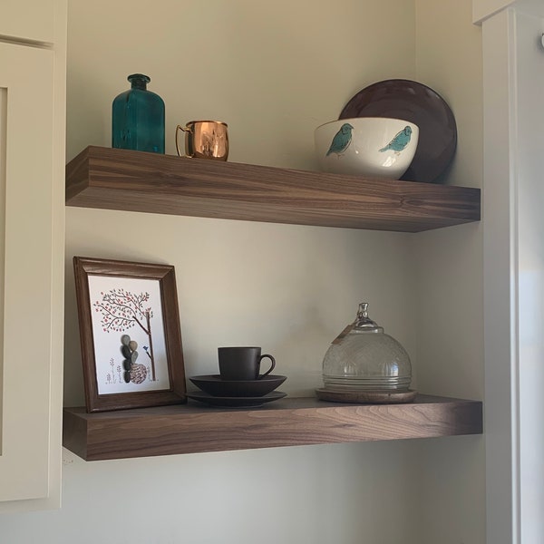Walnut Floating Shelf - Etsy