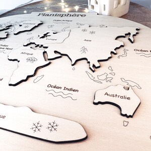 Montessori Wooden World Map, Puzzle - Planisphere - Etsy