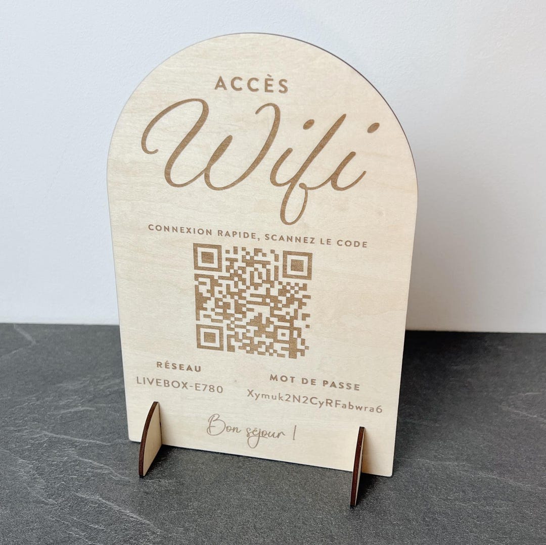 WIFI Sign, QR Code Internet Poster Panel, Air Bnb Accommodation ...
