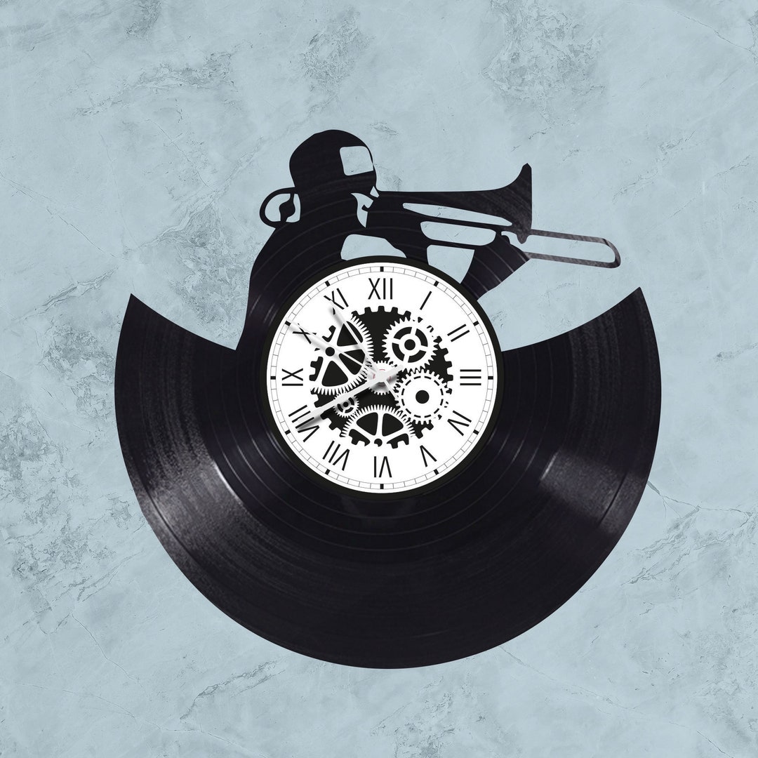 33 Rpm Vinyl Record Clock Trumpet Player Theme - Etsy