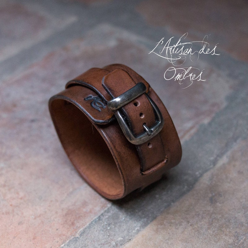 Leather Wristband - Etsy