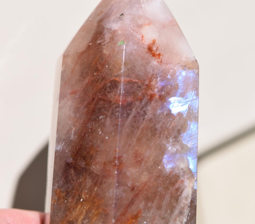 RARE XL Hematoid Quartz With Feldspar & Blue Flash - Etsy