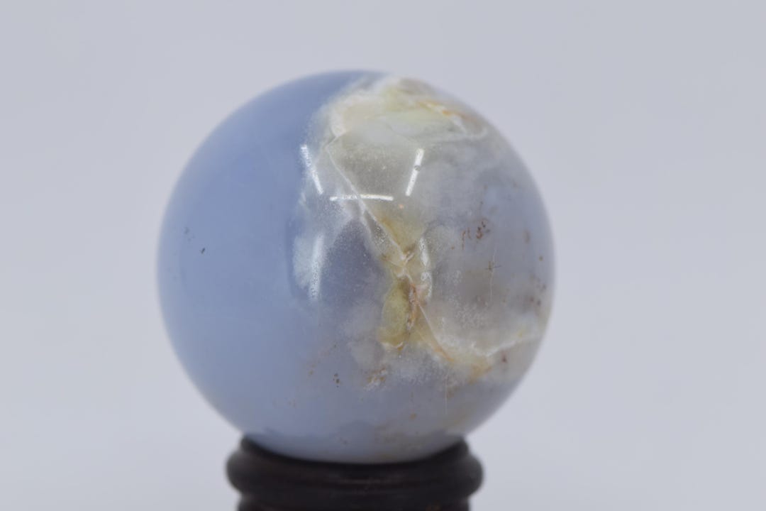 Blue Chalcedony Sphere - Etsy UK