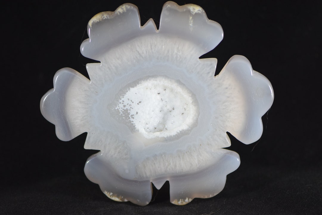 Large Agate Flower/snowflake With Druze - Etsy