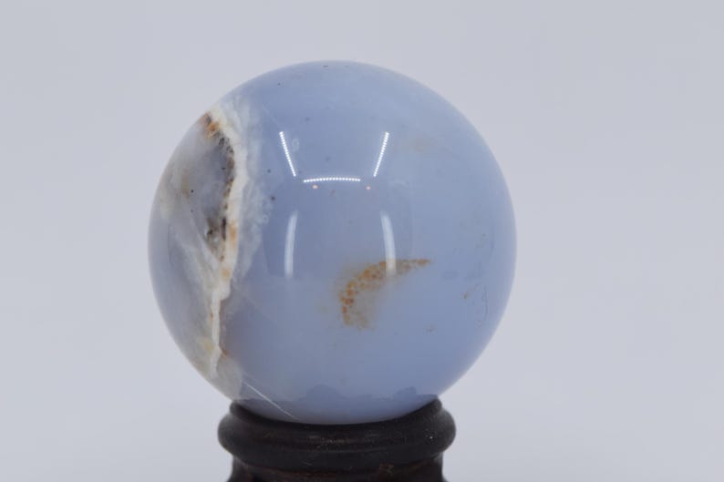 Blue Chalcedony Sphere - Etsy UK