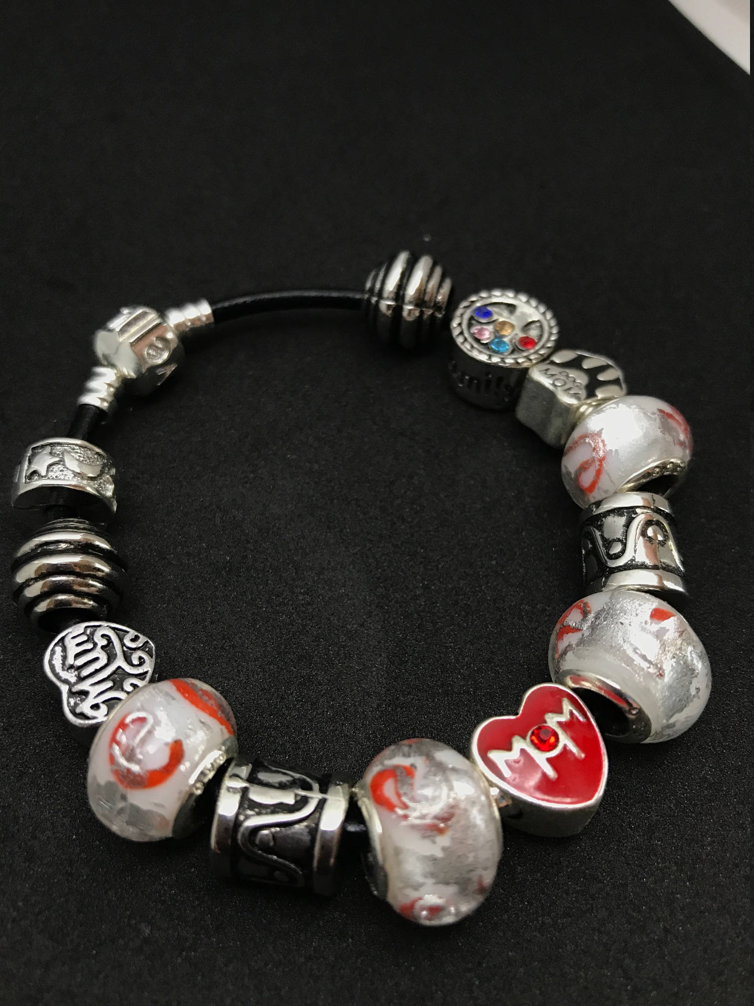 Red Pandora Style Bracelet - Etsy.de