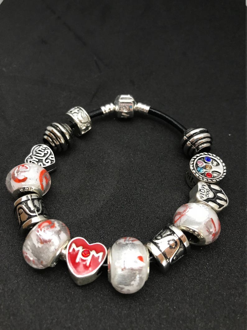 Red Pandora Style Bracelet - Etsy.de
