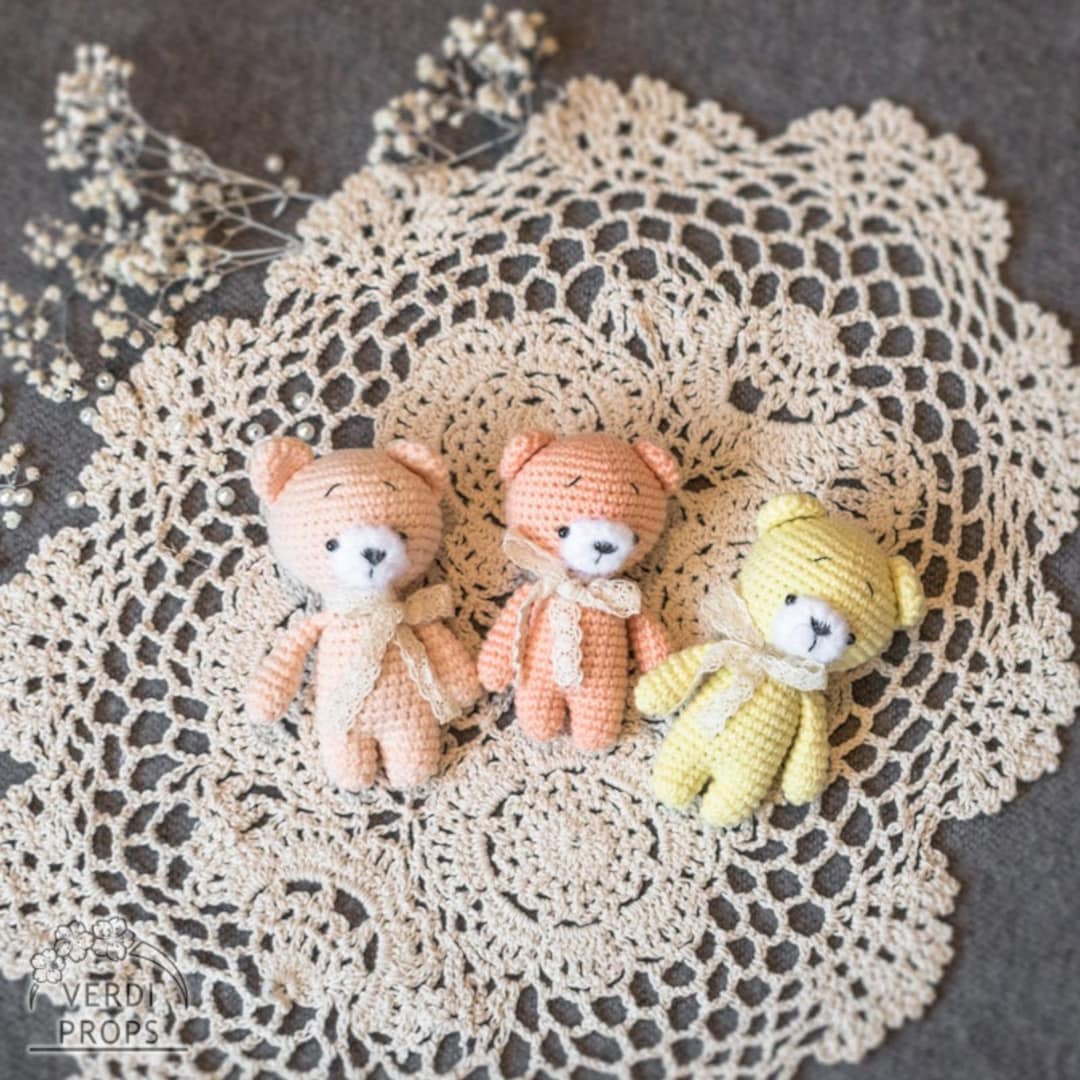 Toy Photography Props, Newborn Teddy Bear Photo Prop, Crochet Toy Bear ...