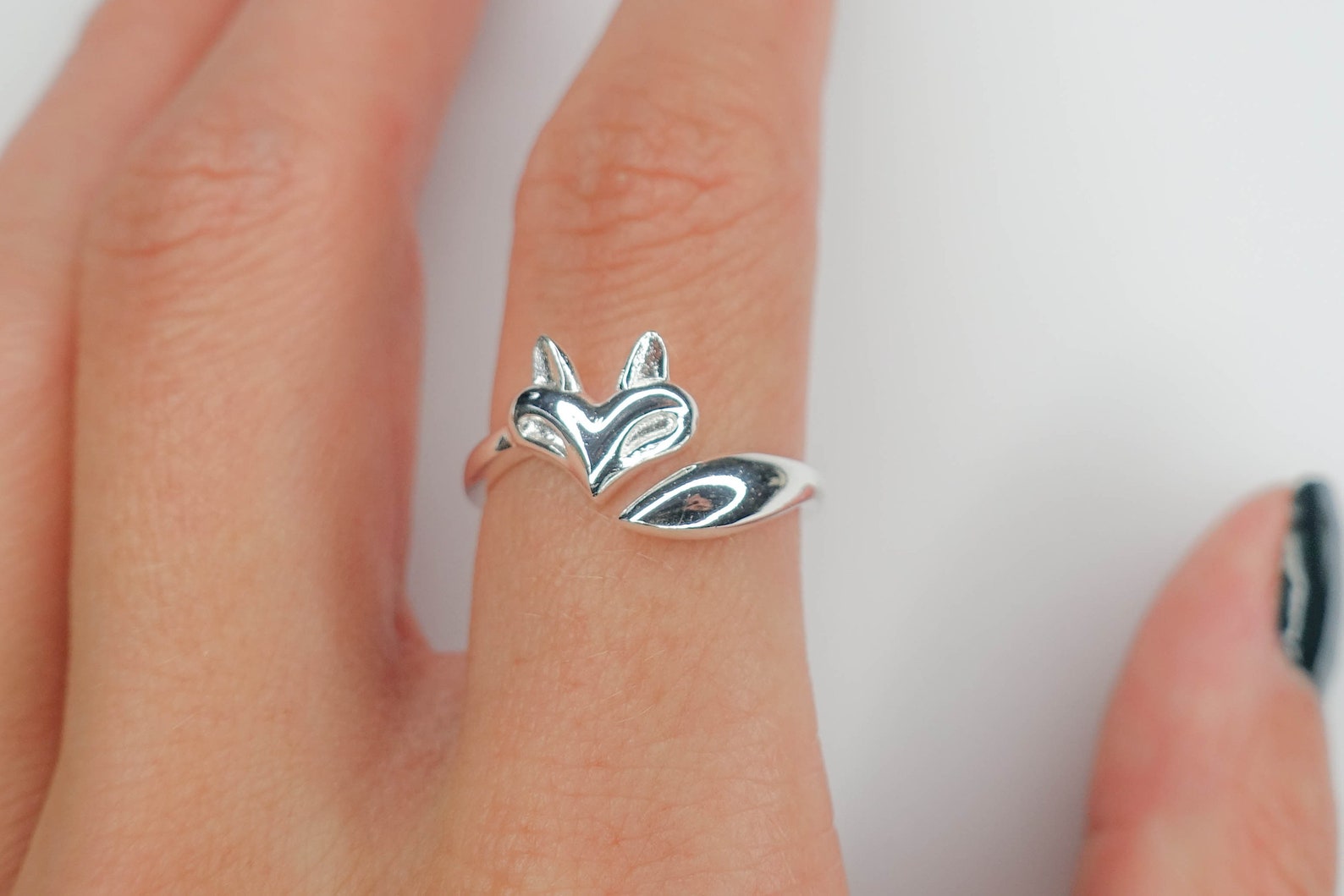 925 Sterling Silver Fox Adjustable Ring Adjustable Ring Fox | Etsy
