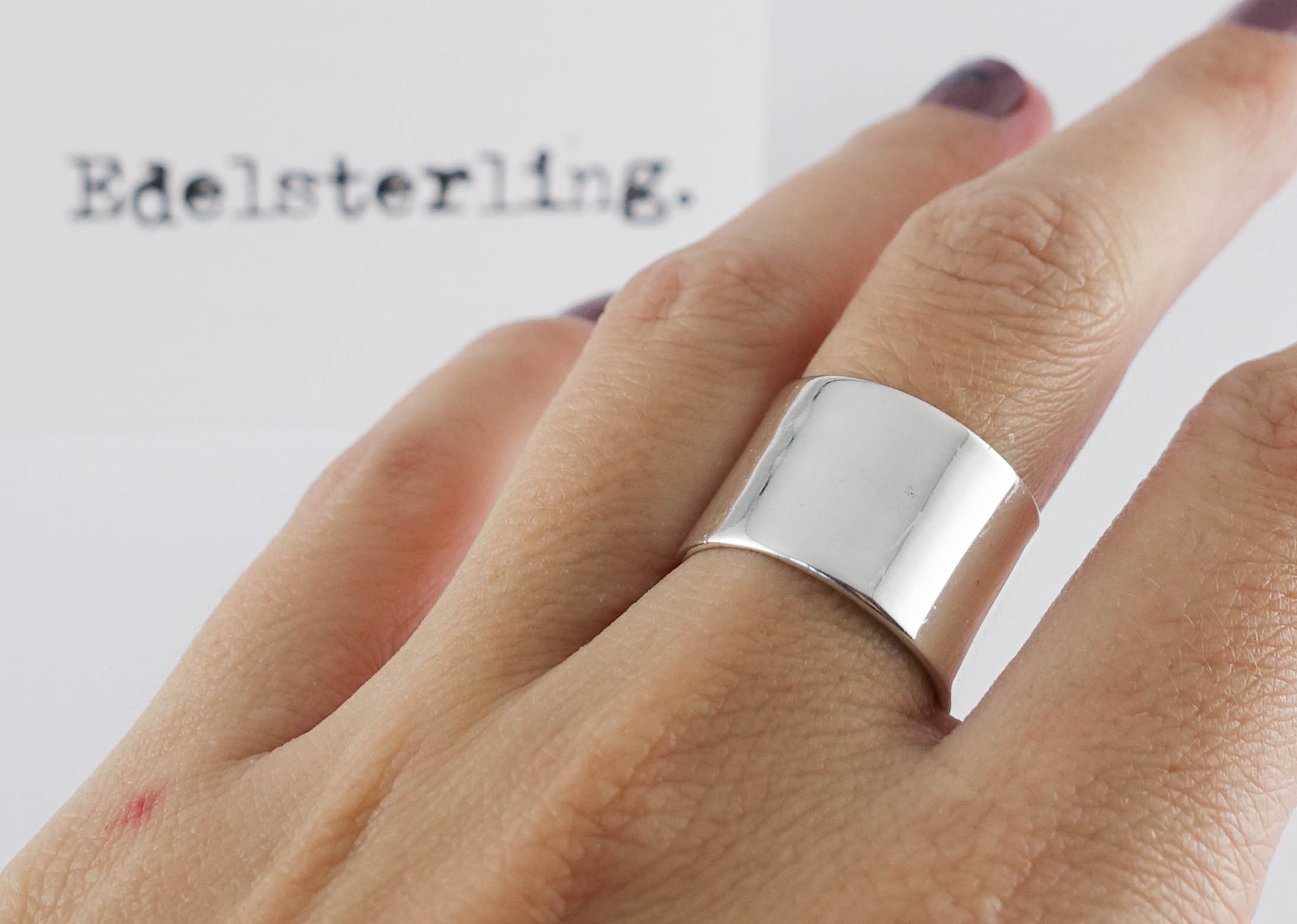 925 Sterling Silver Wide Ring Statement Ring Silver Band | Etsy