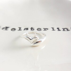 925 Sterling Silver Fox Adjustable Ring, Adjustable Ring, Fox Ring ...