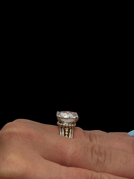 Lagos Caviar Ring .925 18K White Topaz Ring