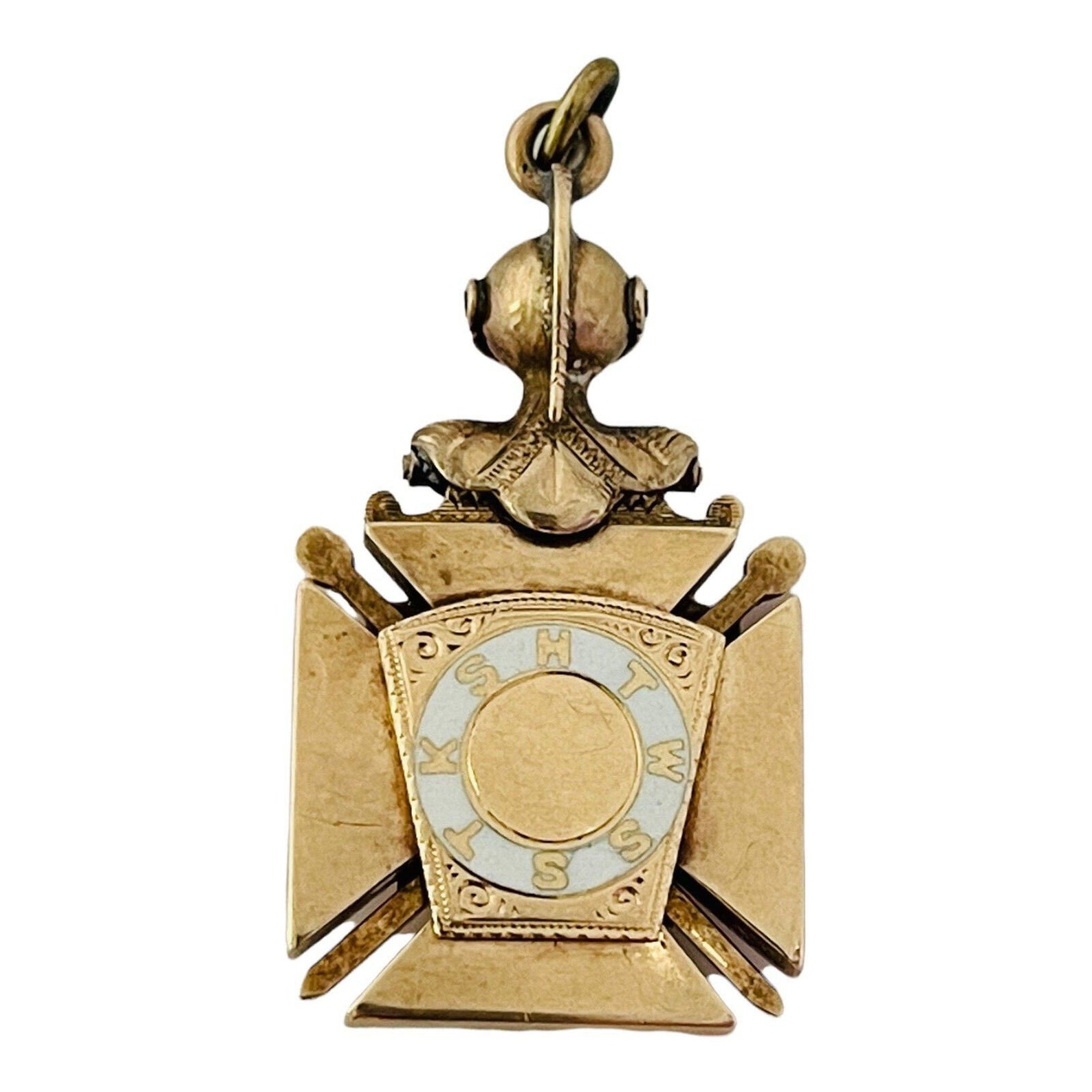 Vintage 10K Gold Knights Templar Masonic "in Hoc Signo Vinces" Pendant ...
