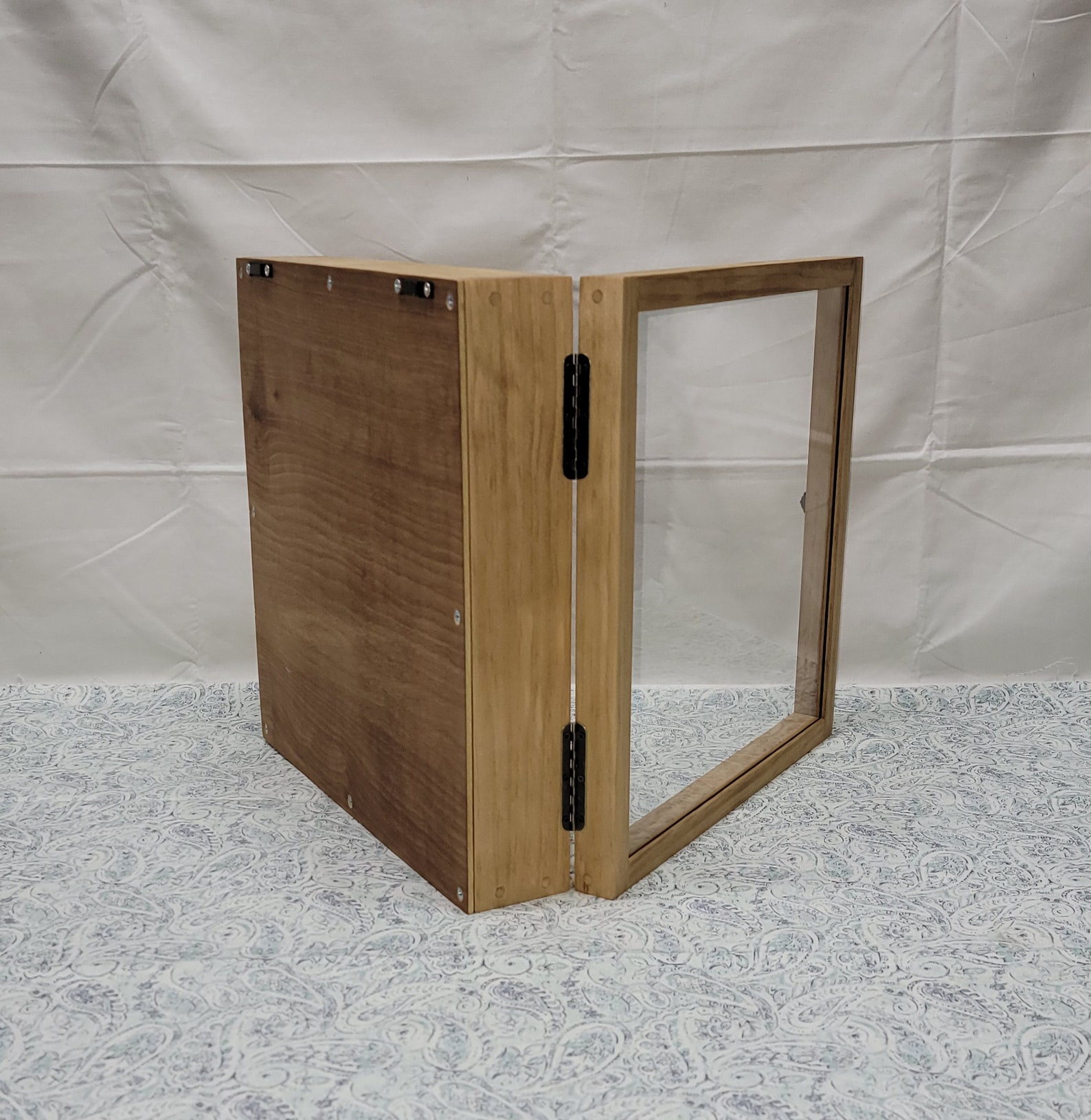 12 X 12 X 3 1/4 Wooden Shadow Box / Hinged Glass Lid / Display - Etsy