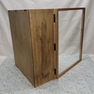 23 X 18 X 9 Wooden Shadow Box / Hinged Glass Lid / Display Case Box ...