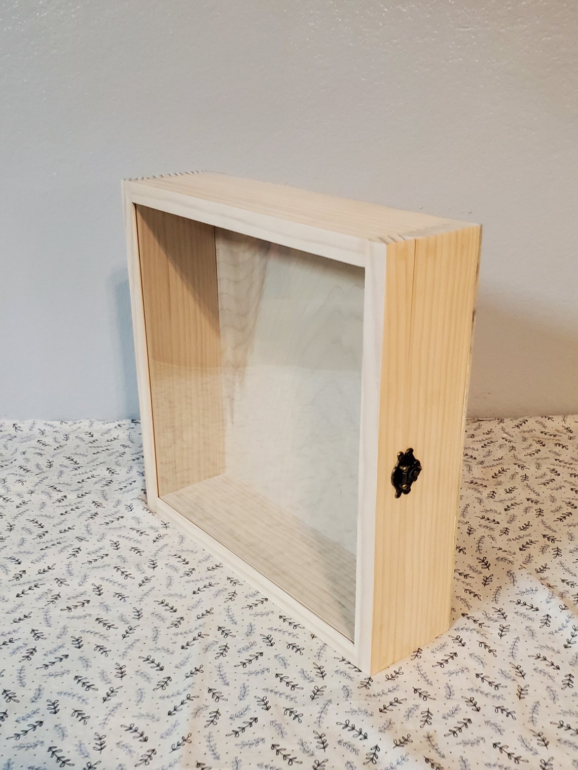 12 X 12 X 3 1/4 Wooden Shadow Box / Hinged Glass Lid / Display - Etsy