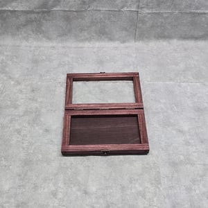 4 X 7 X 3/4 Wooden Shadow Box / Hinged Glass Lid / Display Case Box ...