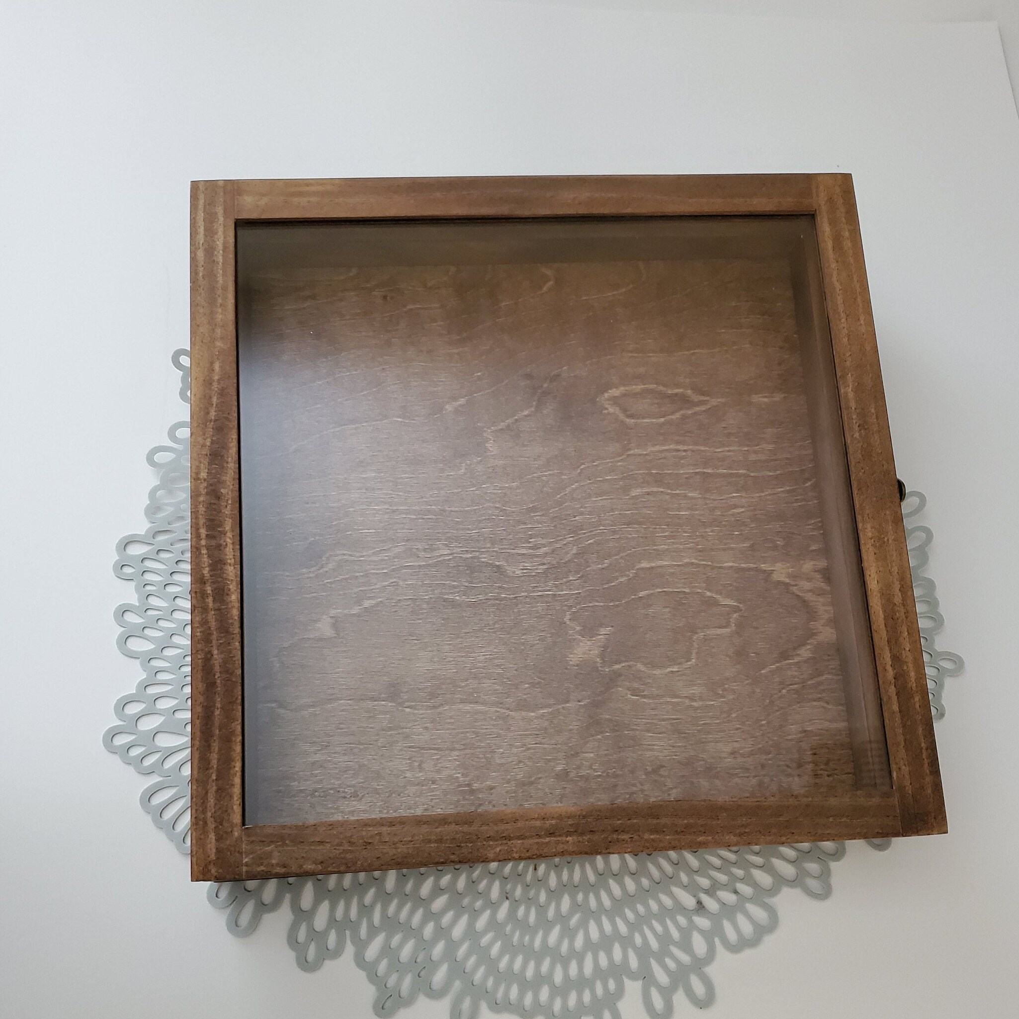 10 X 10 X 1 1/2 Wooden Shadow Box / Hinged Glass / Display | Etsy