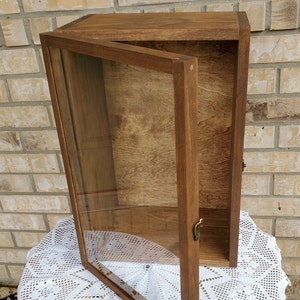 19 X 12 X 9 Wooden Shadow Box / Hinged Glass Lid / Large Display Case ...