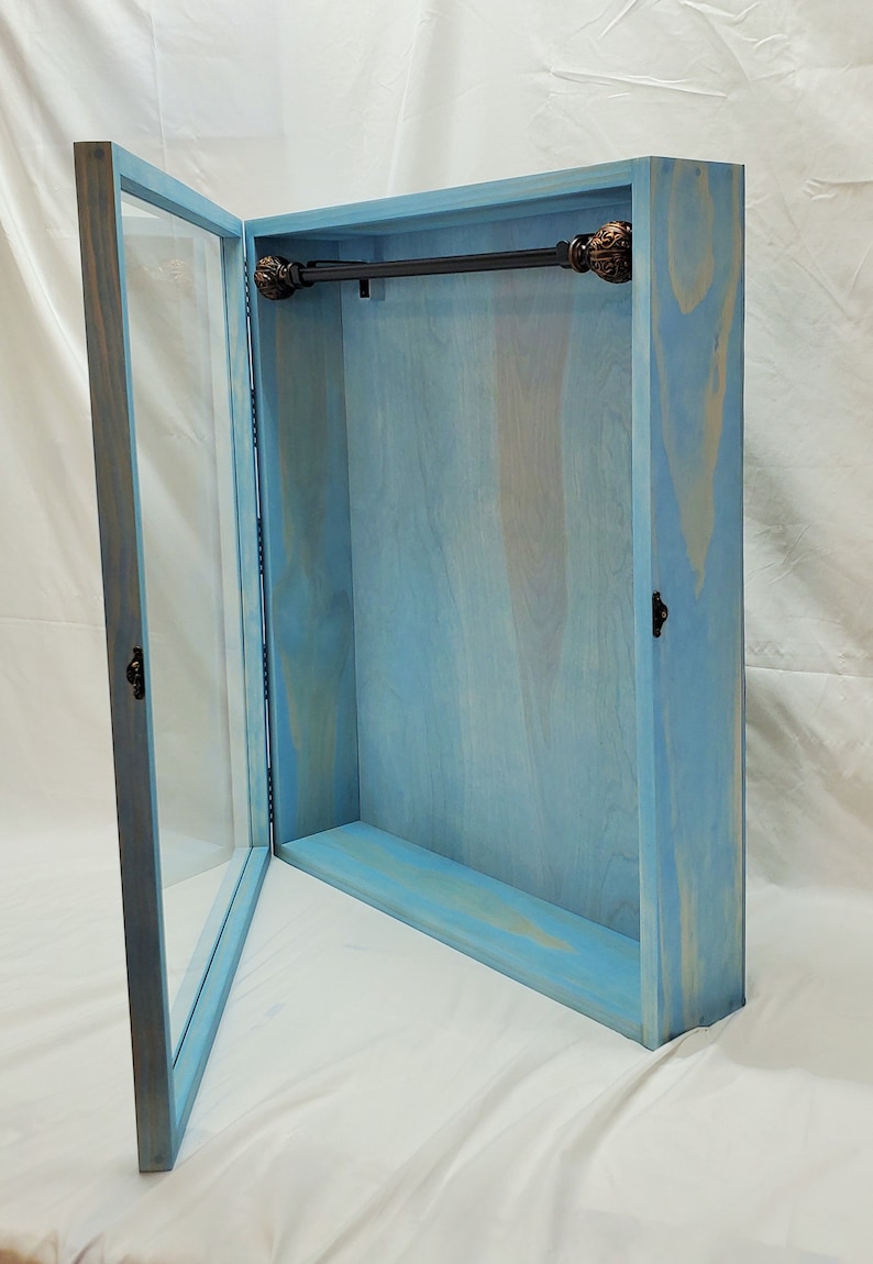 27 X 21 1/2 X 5 1/8 Wooden Shadow Box / Hinged Glass Lid / Quilt Shadow ...