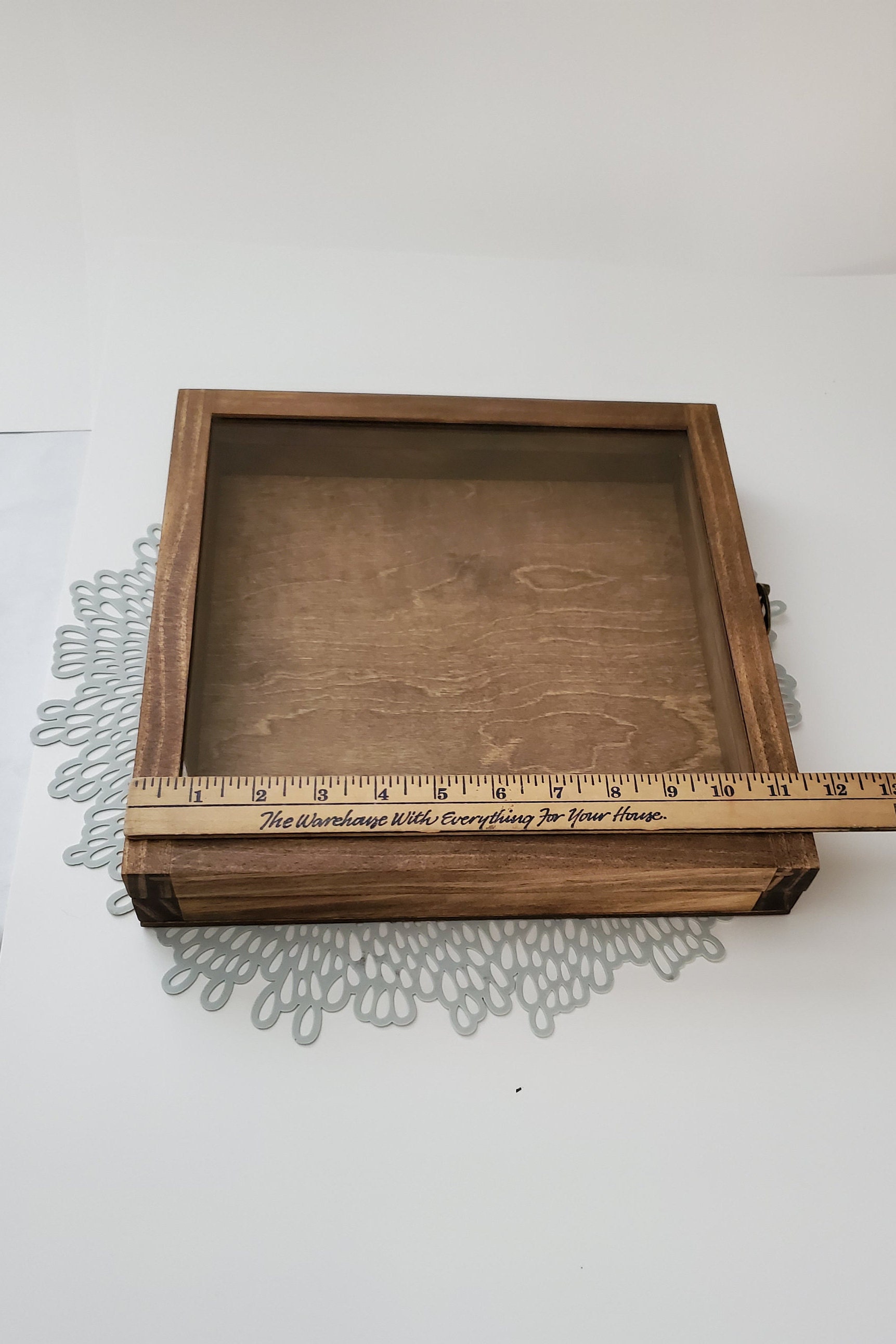 10 X 10 X 1 1/2 Wooden Shadow Box / Hinged Glass / Display | Etsy