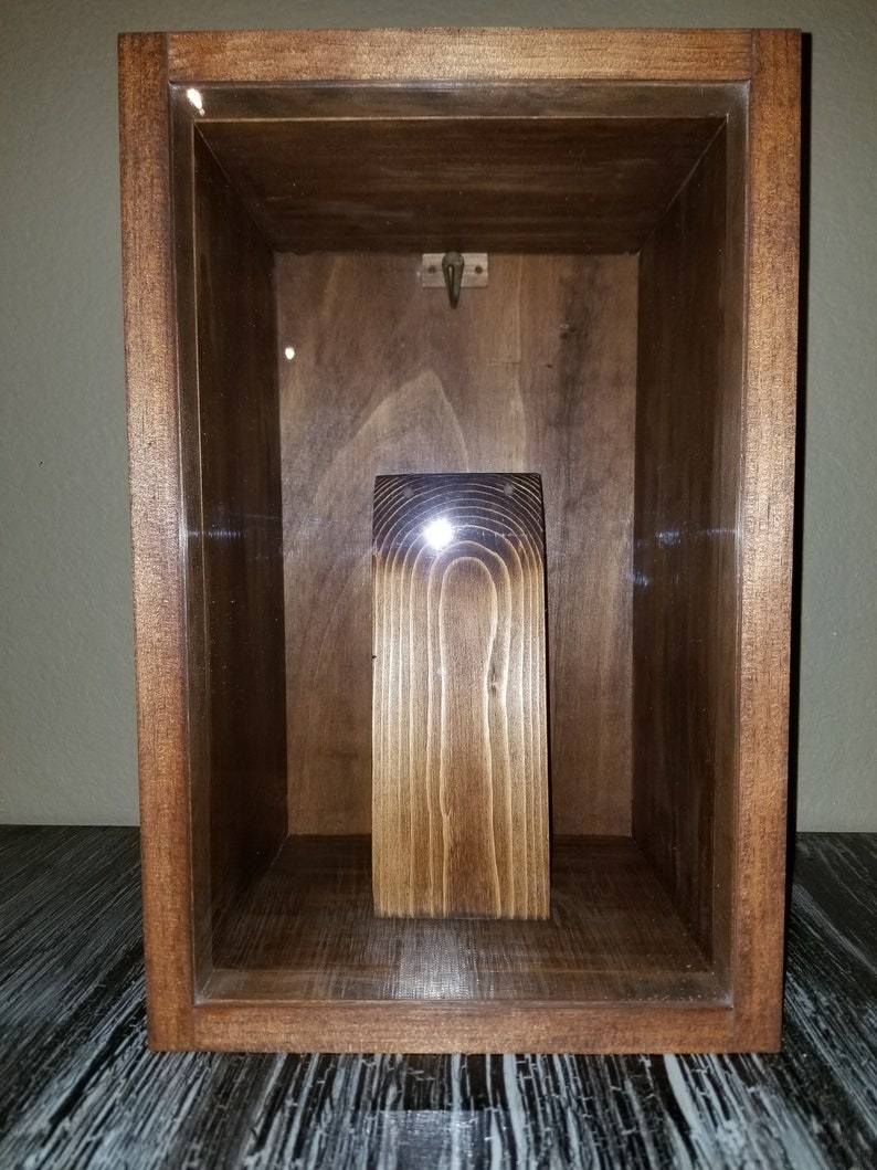 14 X 8 1/2 X 8 1/4 Wooden Shadow Box / Hinged Glass Lid / Hook - Etsy