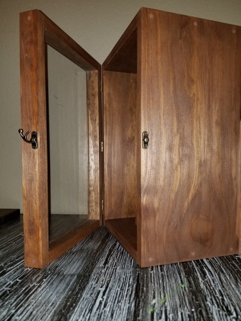 14 X 8 1/2 X 8 1/4 Wooden Shadow Box / Hinged Glass Lid / Hook - Etsy