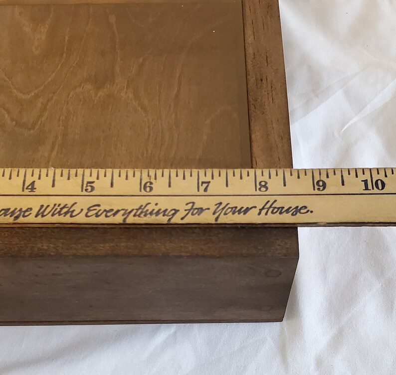 8 X 8 X 2 1/4 Wooden Shadow Box / Permanent Glass Top / NO LID ...