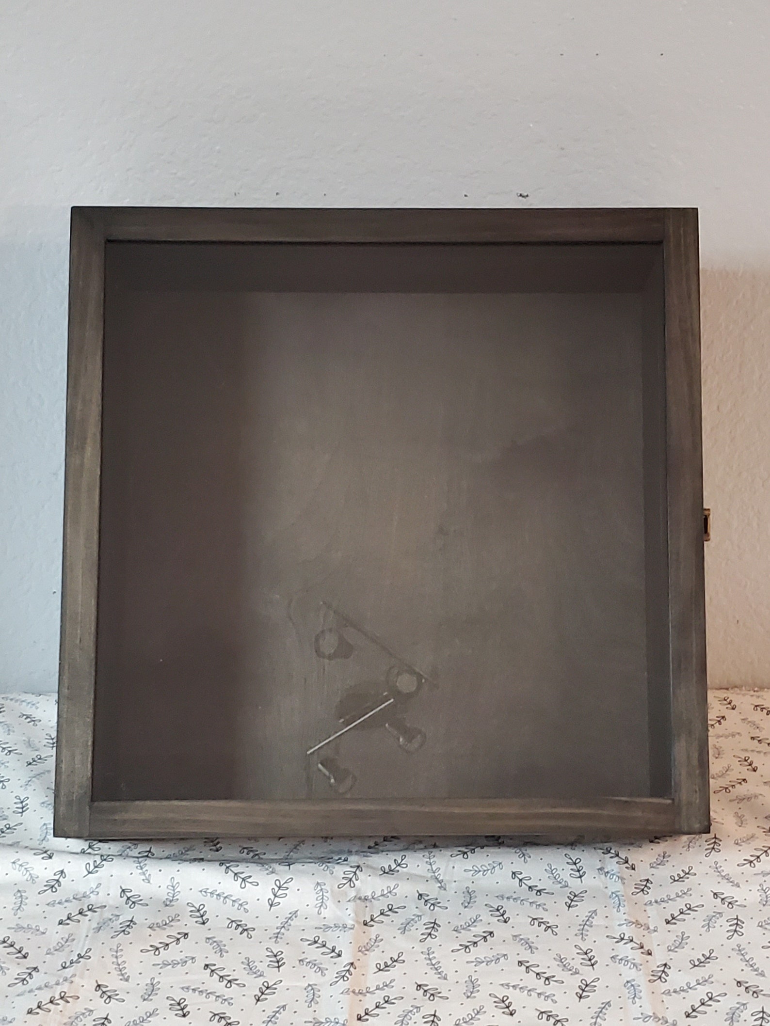 12 X 12 X 3 1/4 Wooden Shadow Box / Hinged Glass Lid / Display Case Box ...