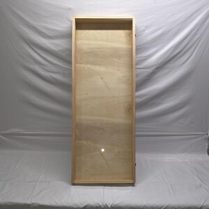 45 X 16 X 2 1/2 Wooden Shadow Box / Hinged Glass Lid / Display Case Box ...
