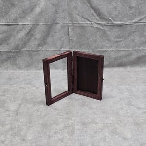 4 X 7 X 3/4 Wooden Shadow Box / Hinged Glass Lid / Display Case Box ...