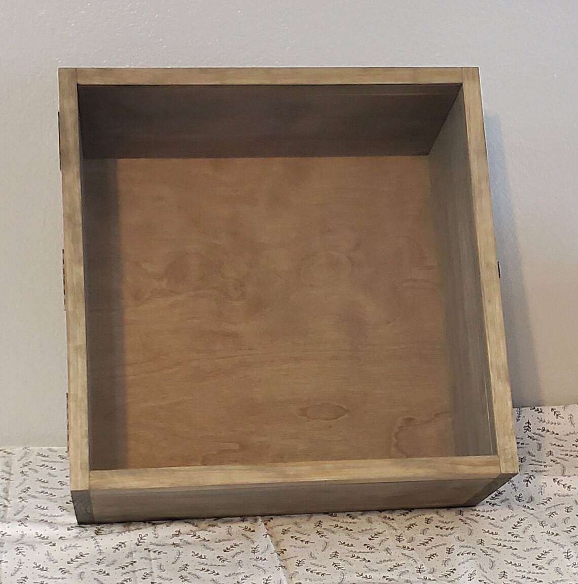 16 X 16 X 7 1/2 Wooden Shadow Box / Hinged Glass Lid / Display Case Box ...