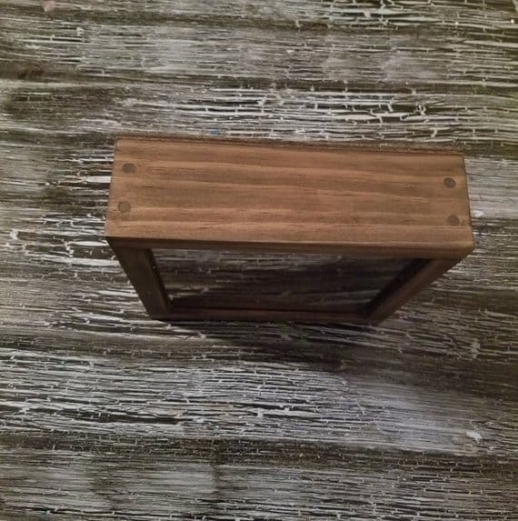 8 X 8 X 2 1/4 Wooden Shadow Box / Permanent Glass Top / NO LID ...