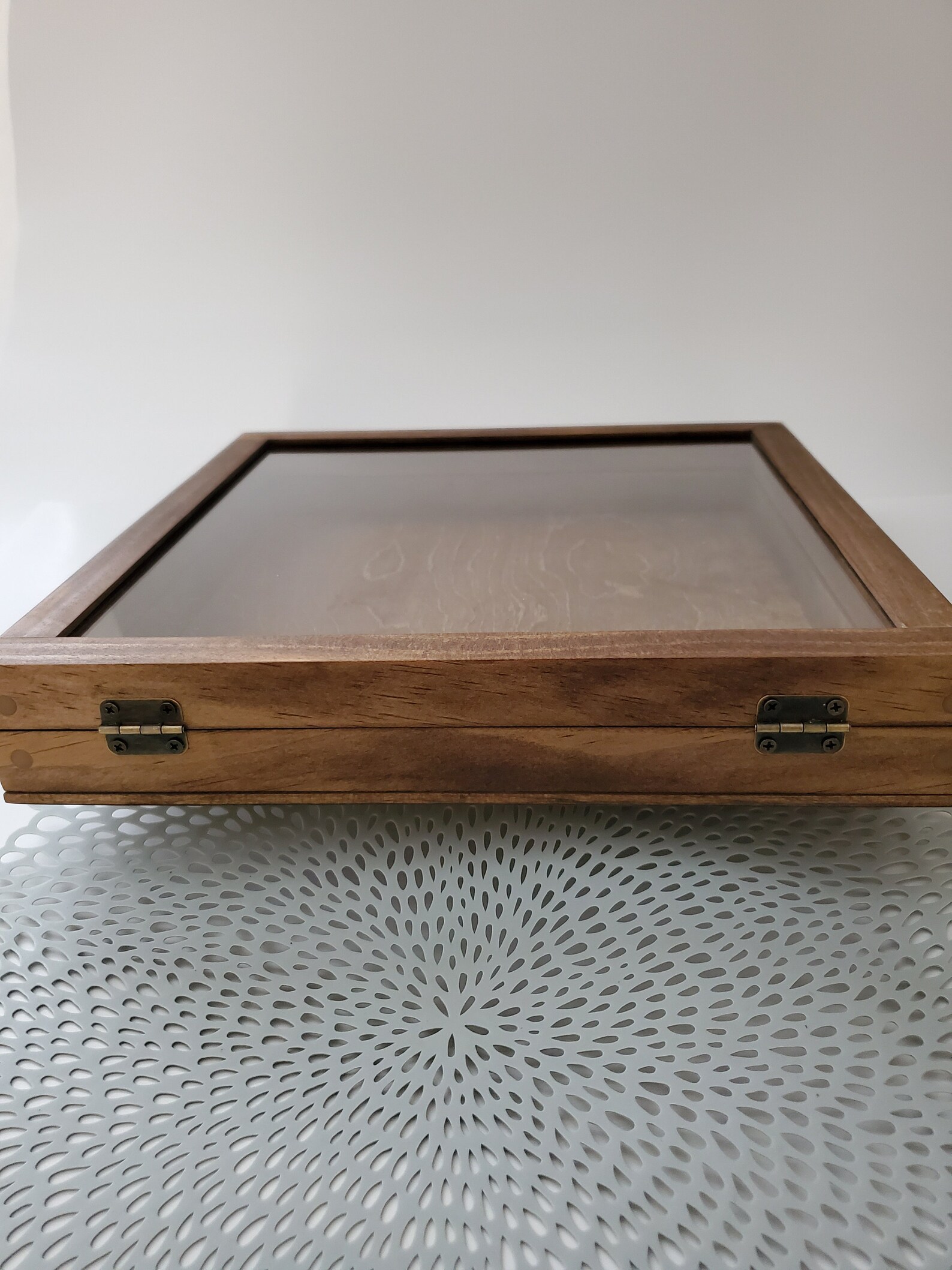 10 X 10 X 1 1/2 Wooden Shadow Box / Hinged Glass / Display | Etsy