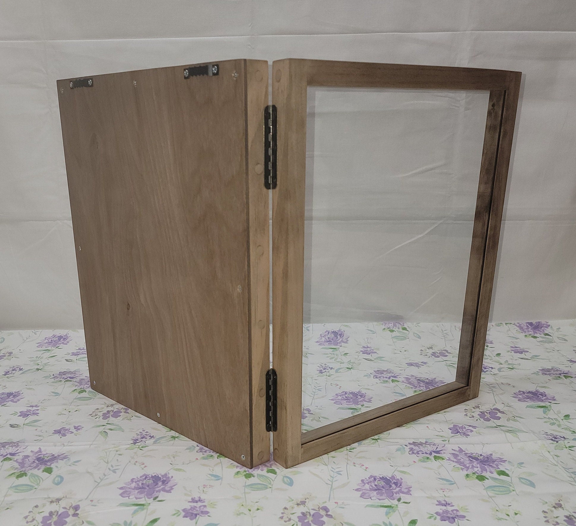 12 1/2 X 10 X 1 1/2 Wooden Shadow Box / Hinged Glass Lid / 5 - Etsy