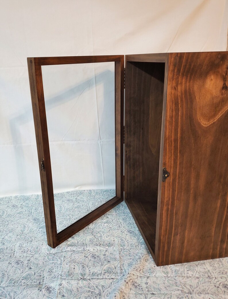 19 X 12 X 9 Wooden Shadow Box / Hinged Glass Lid / Display - Etsy