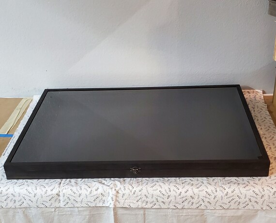 36 X 24 X 2 Wooden Shadow Box / Hinged Glass Lid / Display | Etsy