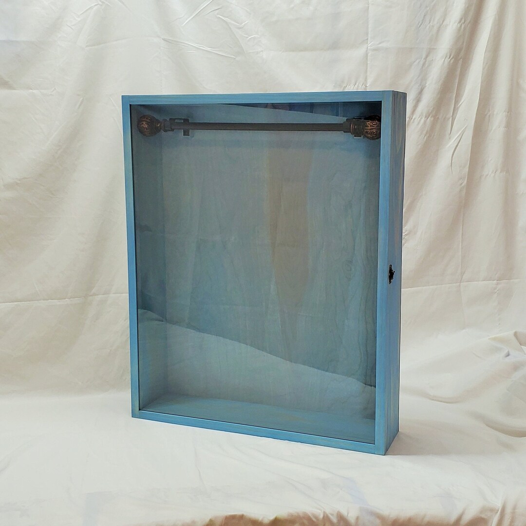 27 X 21 1/2 X 5 1/8 Wooden Shadow Box / Hinged Glass Lid / Quilt Shadow ...