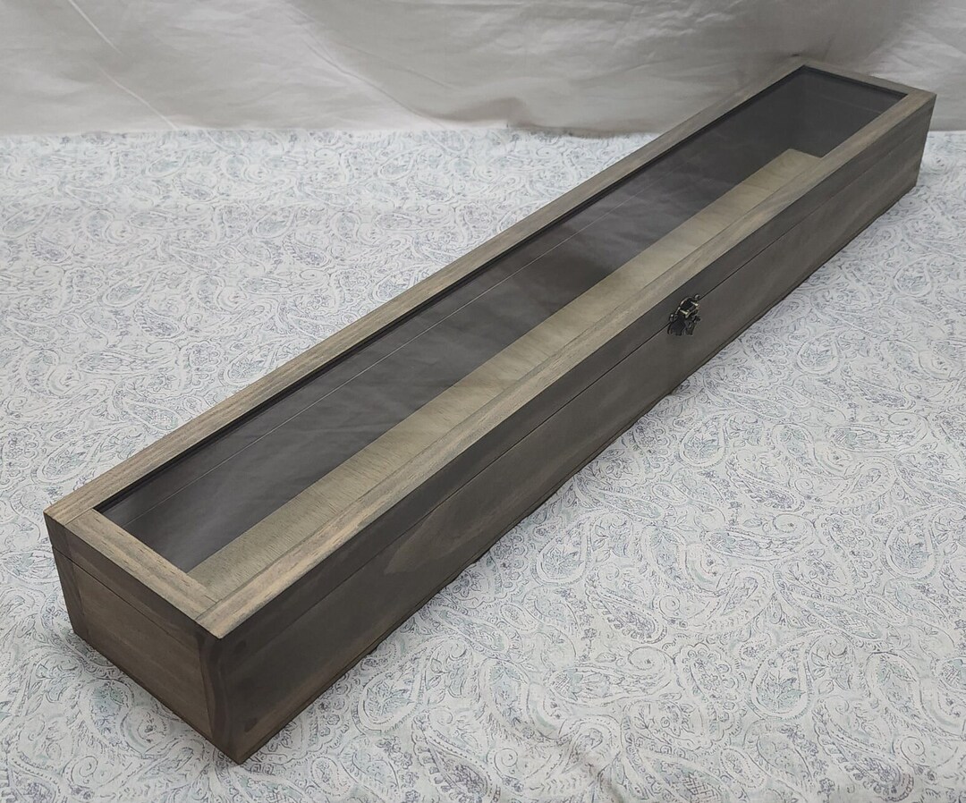 31 X 4 X 3 Wooden Shadow Box / Hinged Glass Lid / Display Case Box ...