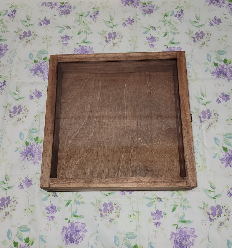 10 X 10 X 1 1/2 Wooden Shadow Box / Hinged Glass / Display - Etsy