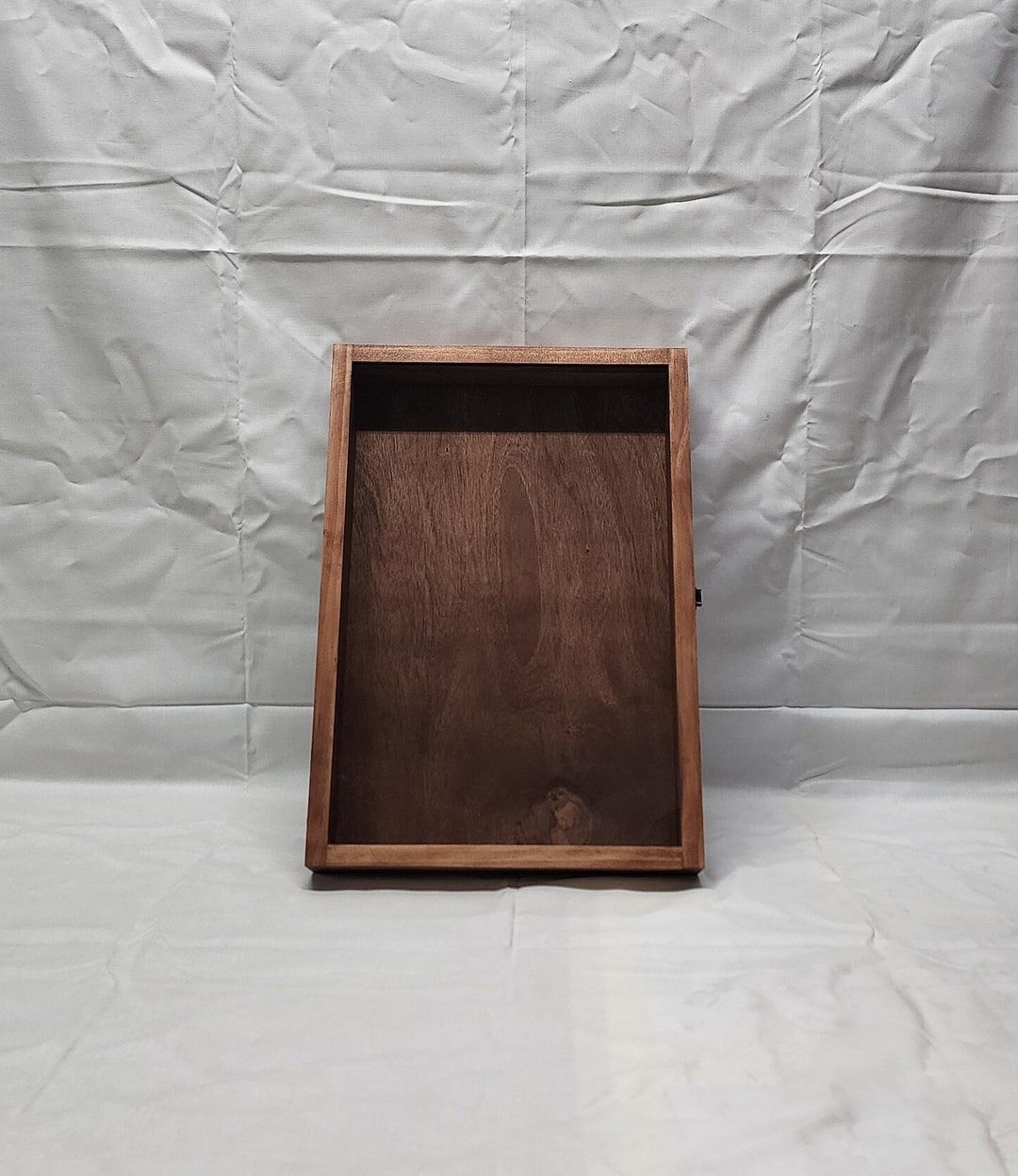 18 X 12 X 1 1/2 Wooden Shadow Box / Hinged Glass Lid / Display Case Box ...