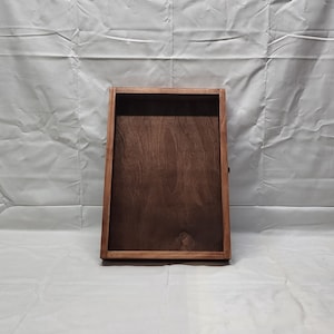18 X 12 X 1 1/2 Wooden Shadow Box / Hinged Glass Lid / Display Case Box ...