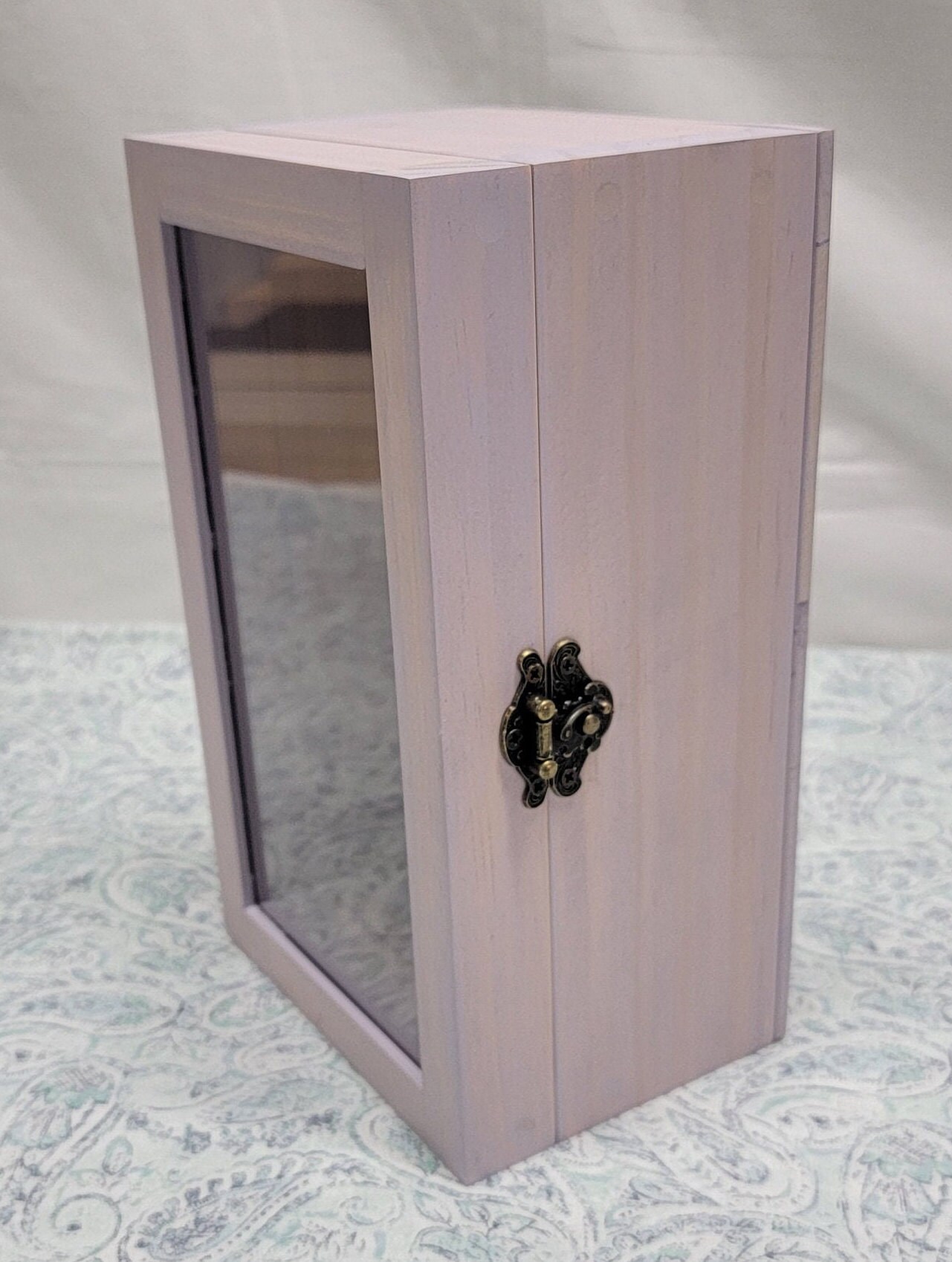 7 1/2 X 4 X 3 1/2 Wooden Shadow Box / Hinged Glass Lid / Display Case ...