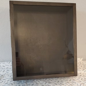 15 X 13 X 4 Wooden Shadow Box / Hinged Glass Lid / Display Case Box ...