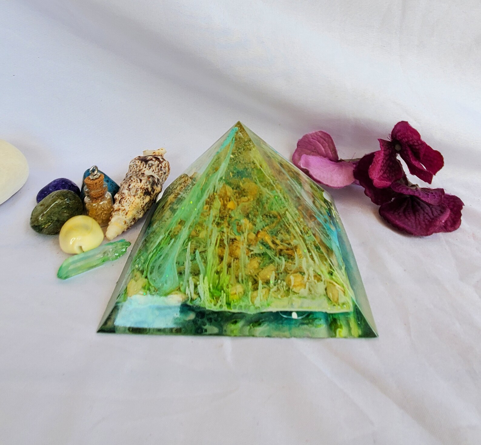 3 Inch Transparent Blue Yellow Green Resin Pyramid Resin | Etsy